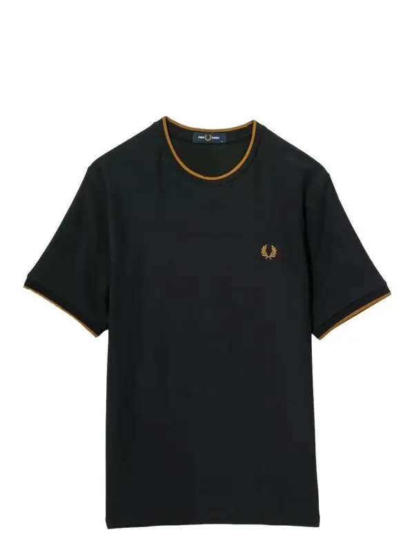 Fred Perry Logo-embroidered T-shirt - Black