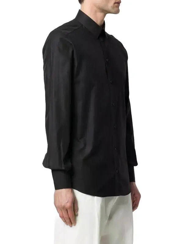 Dolce & Gabbana Pinstripe Long-sleeve Cotton Shirt - Black