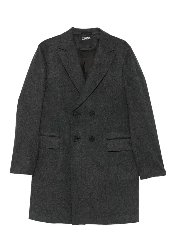 Zegna Double-breasted Coat - Grey