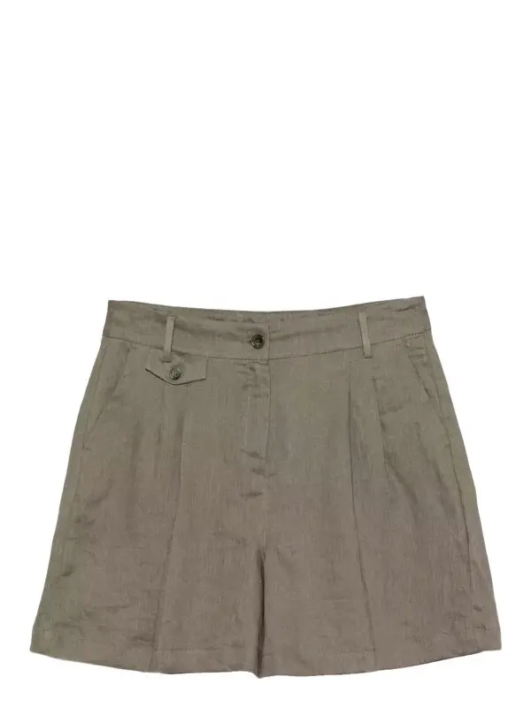 PENNYBLACK Pleated Belted Shorts - Green