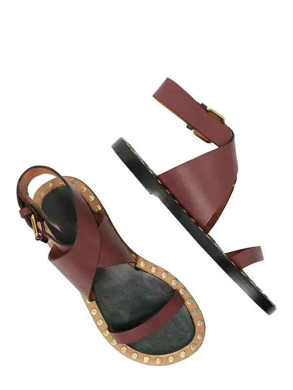 Isabel Marant Étoile Janis Stud-embellished Flat Sandals - Brown