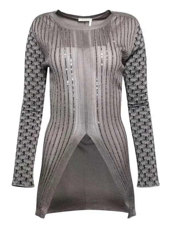 Chloé Sequin Horse-jacquard Sweater - Grey