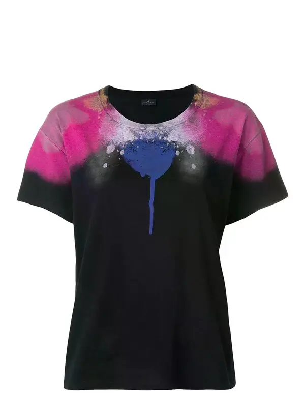 COUNTY OF MILAN Abstract Spray Paint Print T-shirt - Black