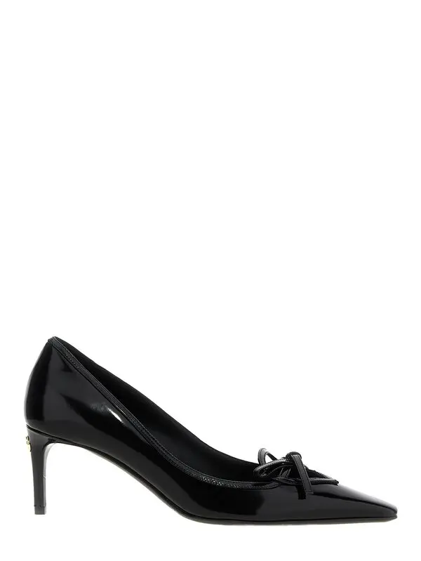 Dolce & Gabbana Patent Leather "mun" Pumps With Bow Detail - Black