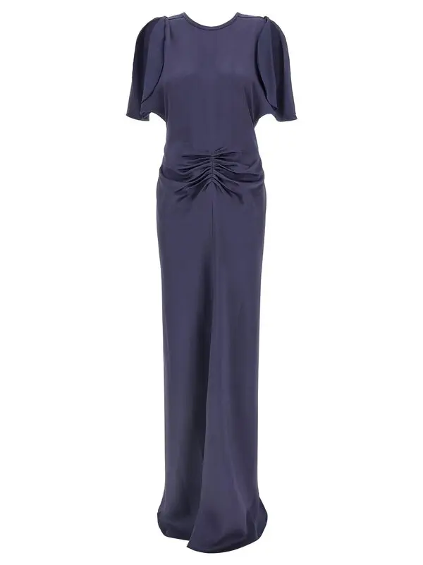 Victoria Beckham Isabella Long Satin Dress - Purple