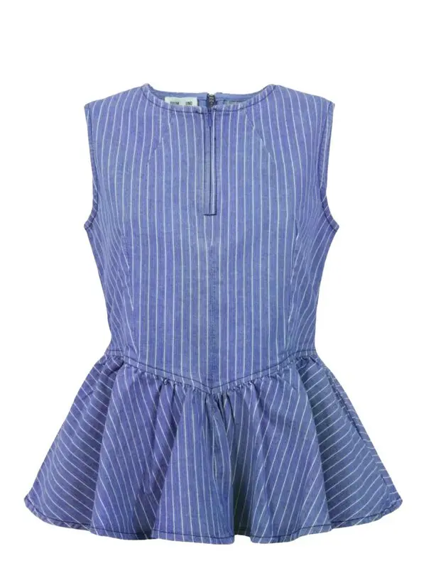 Baum Und Pferdgarten Merja Pinstriped Peplum Blouse - Blue