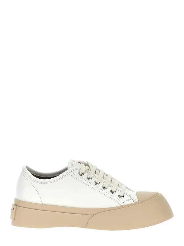 Marni Pablo Leather Sneakers With Contrast Sole - White