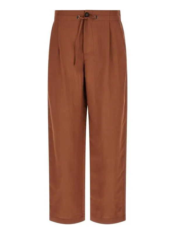 Brunello Cucinelli Tailored Track Pants In Viscose And Linen - Red