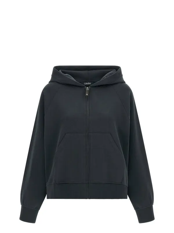 Max Mara Mmalma' Cotton Blend Zip-up Hoodie - Blue