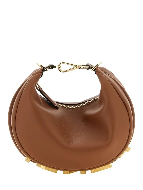 Fendi Ff Denim Fendigraphy Mini Handbag - Brown