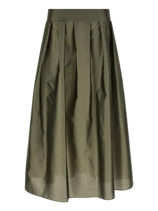 Max Mara S Mmeffetto' Pleated Silk Blend Organza Skirt - Green