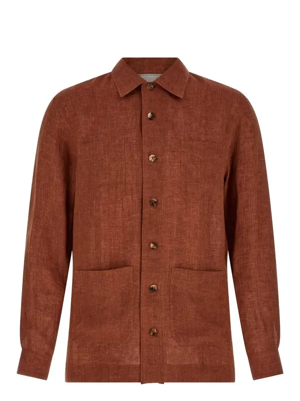Brunello Cucinelli Linen Shirt - Red
