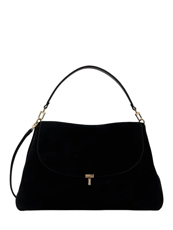 TOTEME T-lock Leather Handbag - Black