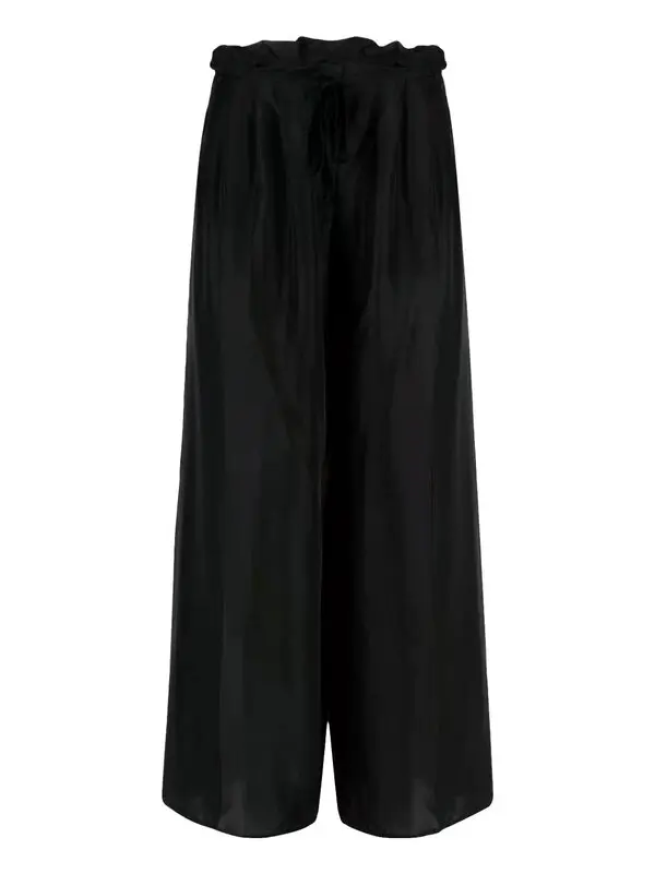 FORTE_FORTE Wide-leg Silk Trousers - Black
