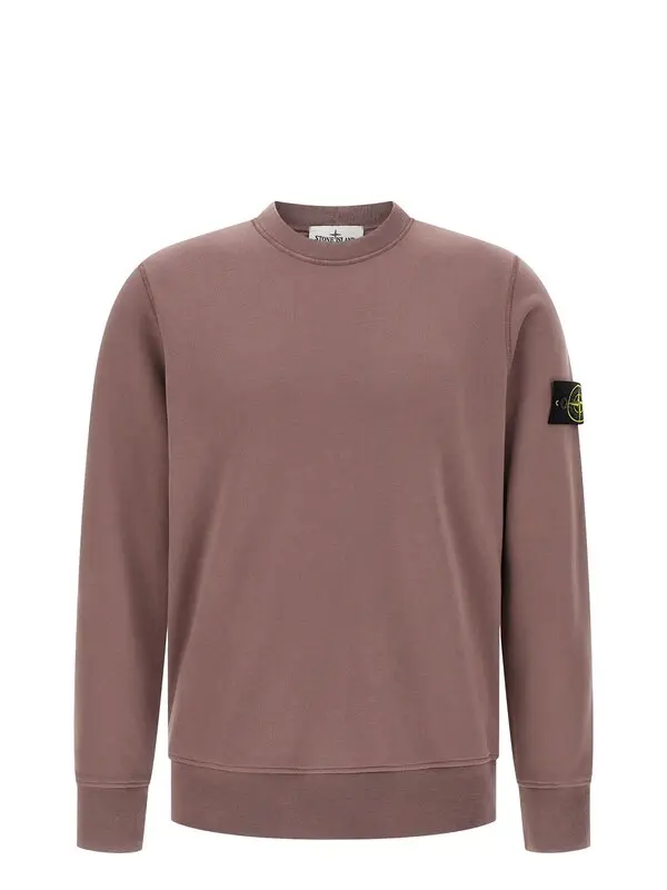 Stone Island Garment-dyed Cotton Crewneck Sweatshirt - Purple