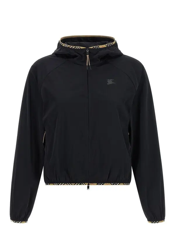 Burberry Ambrook Jacket With Check Detail - Black