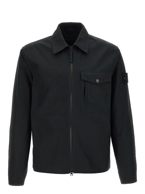 Stone Island Cotton Overshirt - Black