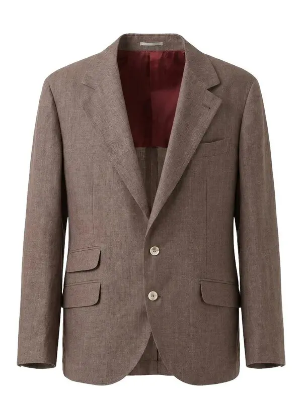 Brunello Cucinelli Linen Suit Jacket - Multicolor