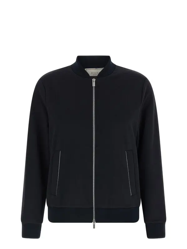 Peserico Punto Luce Sweatshirt With Zip Closure - Blue