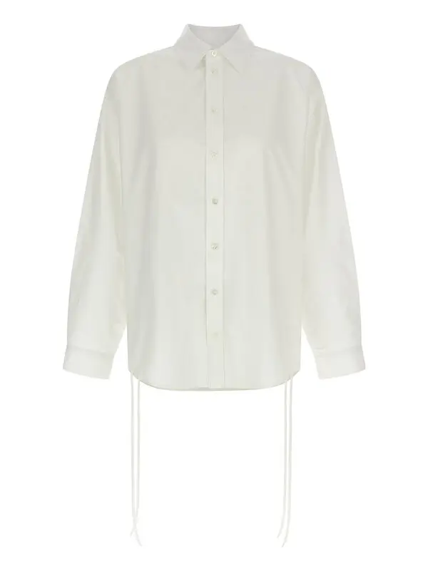 Balenciaga Lace-up Cotton Poplin Shirt - White
