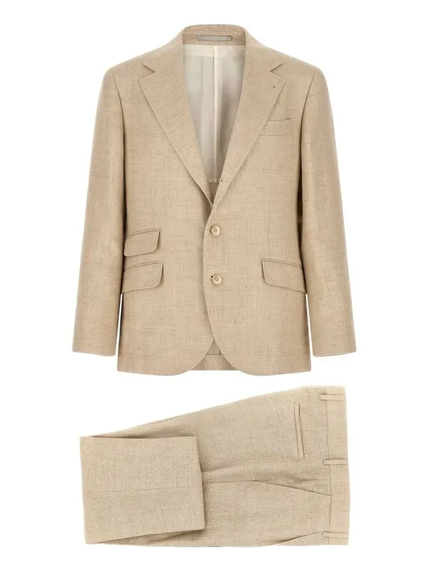 Brunello Cucinelli Hopsack Dress - Cream