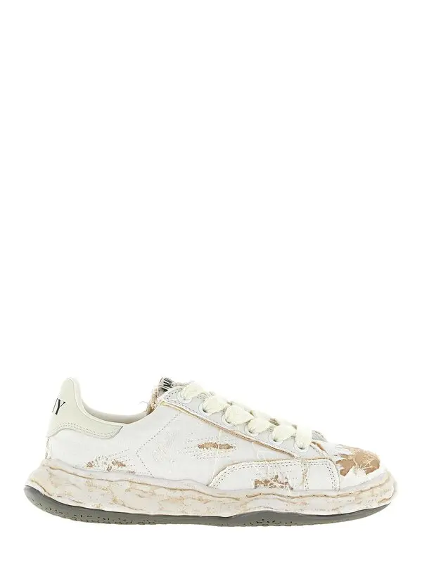 Mihara Yasuhiro Charles Aged-effect Canvas Sneakers - White