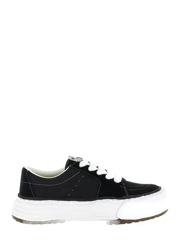 Mihara Yasuhiro Eric" Suede And Cotton Canvas Sneakers With Platform Sole - Black