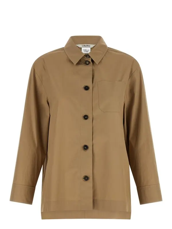 Max Mara S Mmmarianne' Cotton Poplin Shirt - Cream