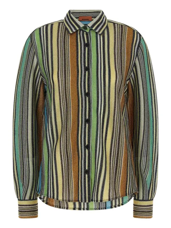 Missoni Lamé Viscose Shirt With Vertical Stripes - Multicolor