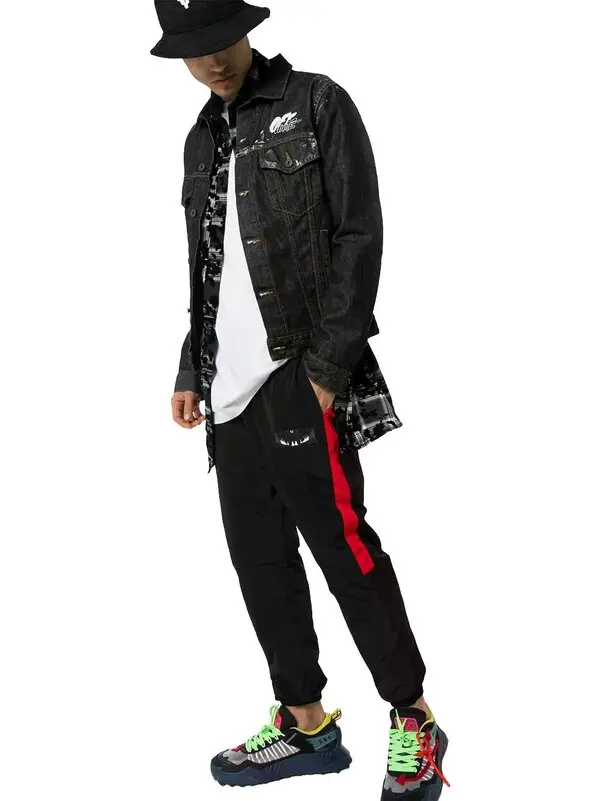 COUNTY OF MILAN Wings Patch Track Pants - Black
