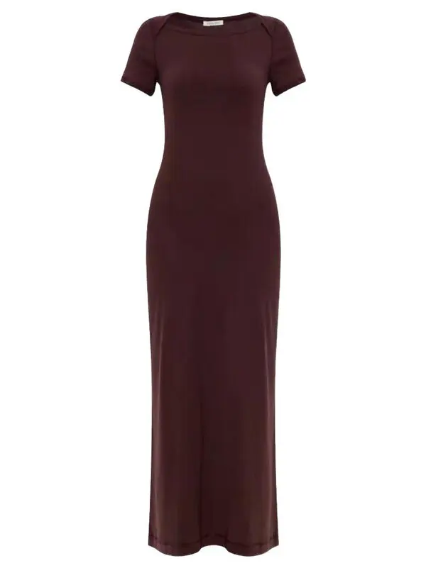BY MALENE BIRGER Ribbed Boat-neck Maxi Dress - Red