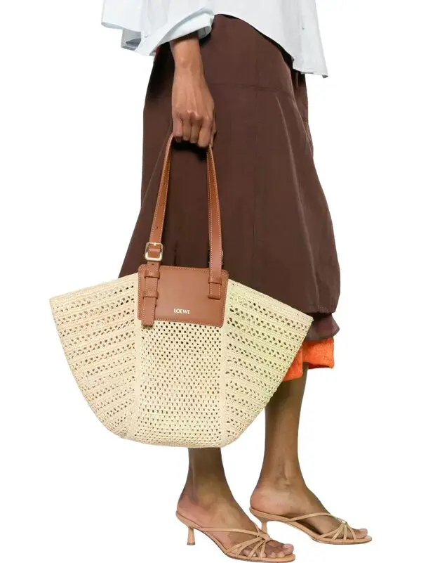 Loewe Hammock Woven Shoulder Bag - Neutrals