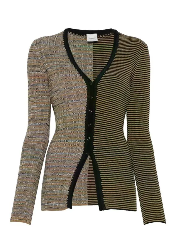 Nanushka Striped Space-dye Cardigan - Brown