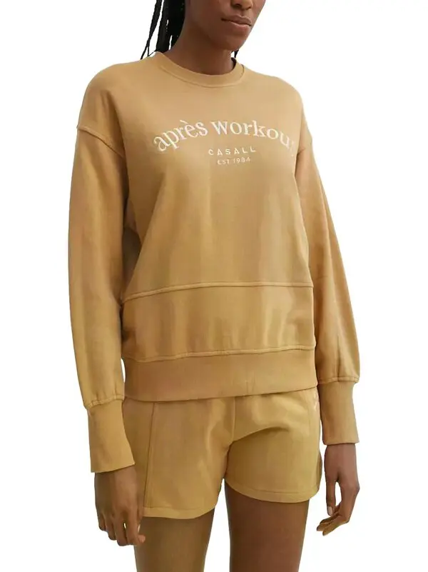CASALL Logo-embroidered Dropped-shoulder Sweater - Brown