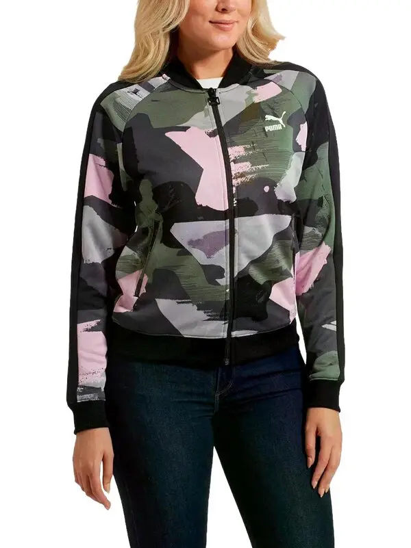 PUMA Camouflage Print Full-zip Sweatshirt - Black