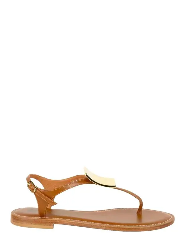 Roberto Festa Flat Sandals With Plaque Detail - Brown