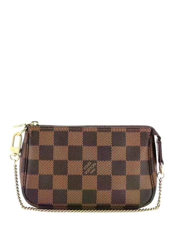 LOUIS VUITTON Pochette Accessoires Damier Mini Clutch Bag - Brown