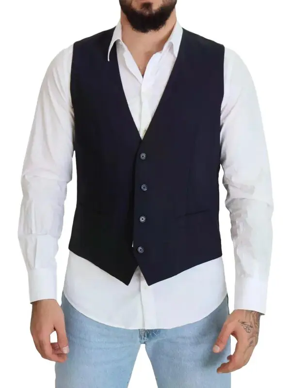 Dolce & Gabbana Stretch-wool Waistcoat - Blue