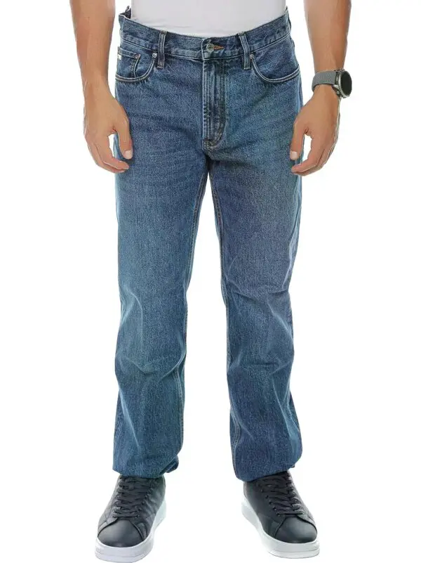 Emporio Armani Logo Plaque Jeans - Blue