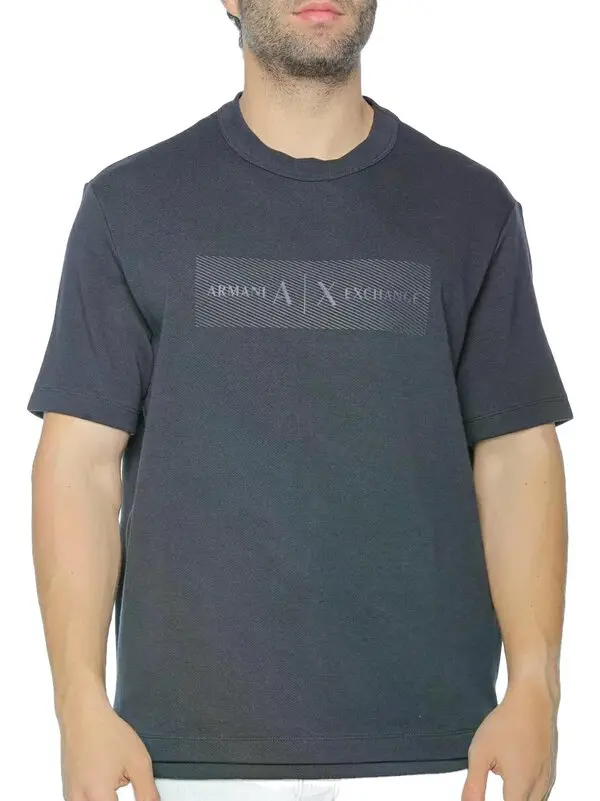 Armani Exchange Logo-print Short-sleeve Sweater - Blue