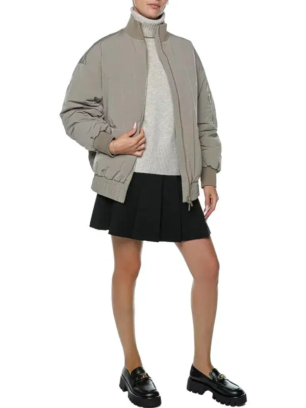 Armani Exchange Ruched Sleeve Blouson Jacket - Brown