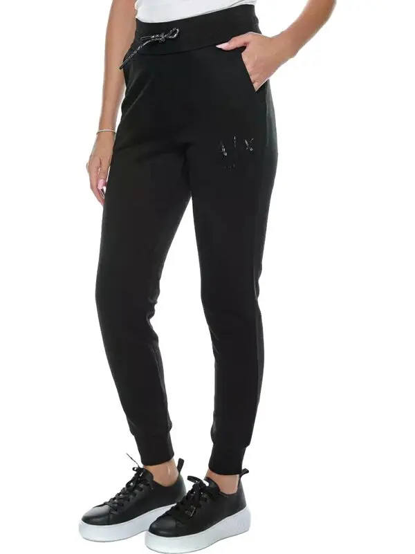 Armani Exchange Logo Print Drawstring Track Pants - Black
