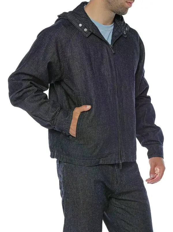 Armani Exchange Hooded Denim Jacket - Blue