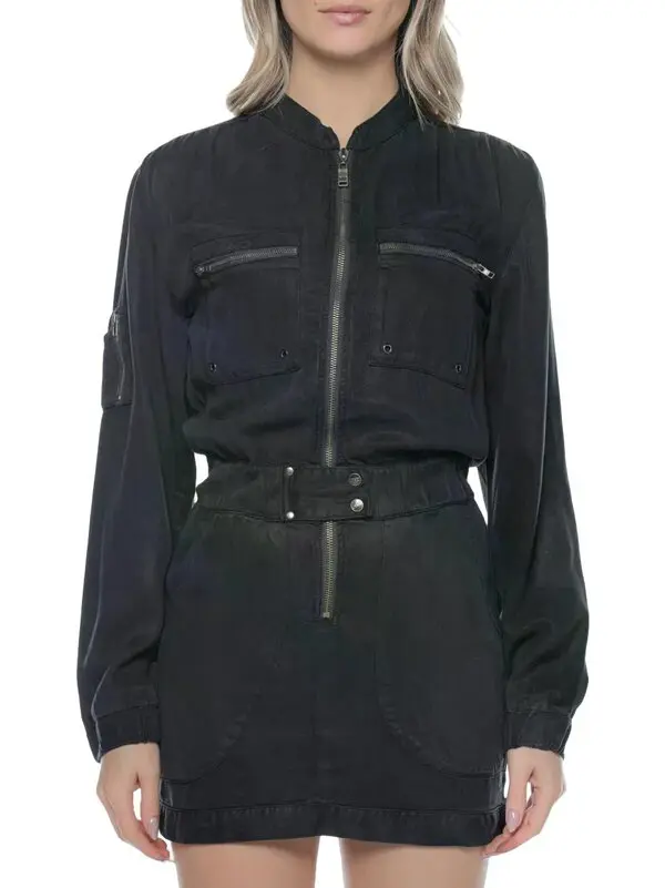 ONETEASPOON Flying High Zip-up Utility Dress - Grey