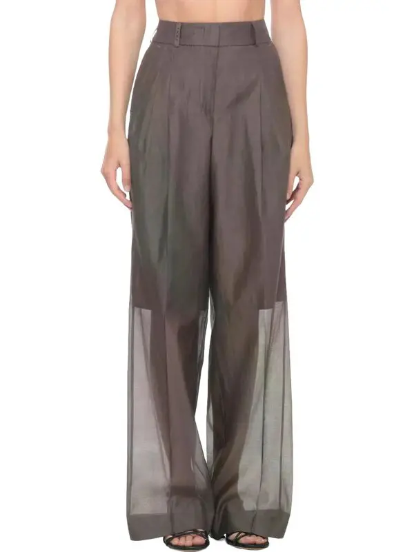 Peserico Sheer-panel Tailored Trousers - Brown