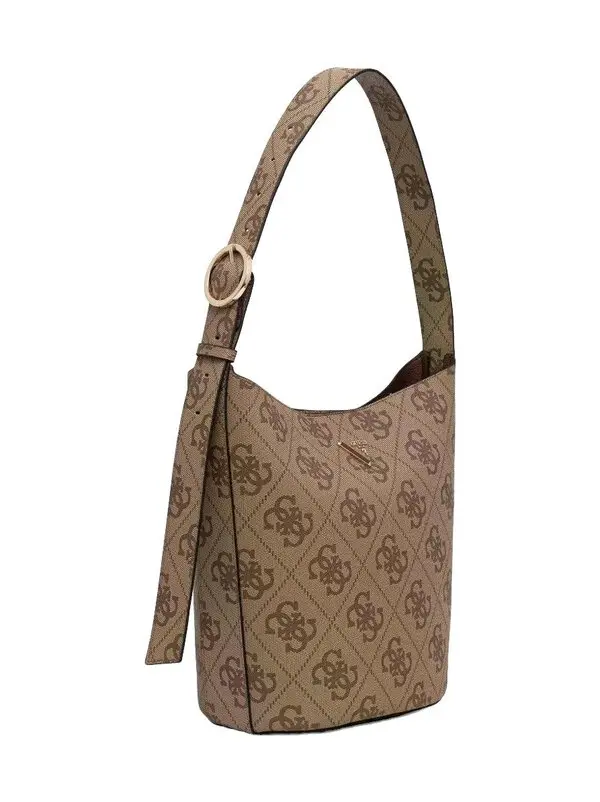 Guess Monogram Print Shoulder Bag - Brown