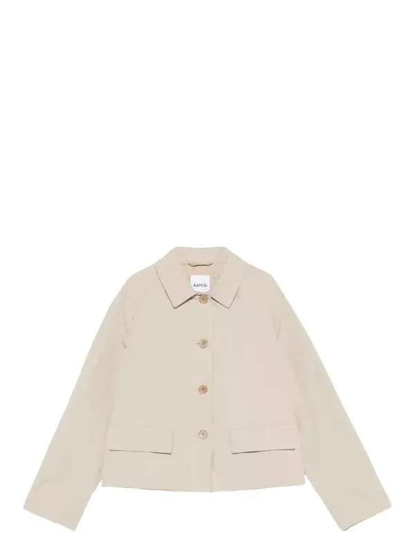 Aspesi Raglan Sleeve Button-up Jacket - Neutrals