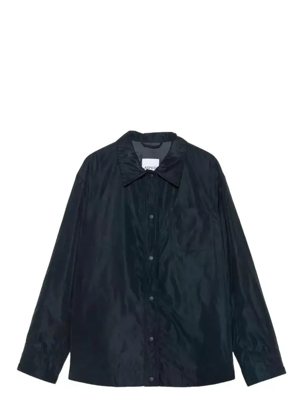 Aspesi Black Press-stud Chest-pocket Jacket - Blue