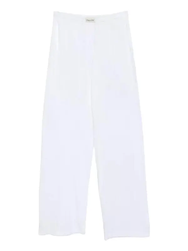 SPORTY & RICH Pointelle Knit Elasticated Trousers - White