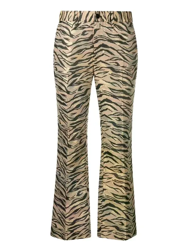 Zadig&Voltaire Animal Print Flared Trousers - Neutrals